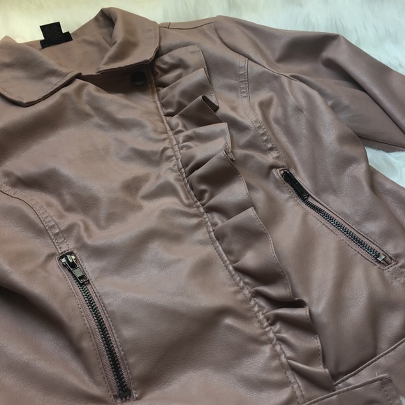 Rue21 | Jackets & Coats | Blush Faux Leather Ruffle Jacket | Poshmark